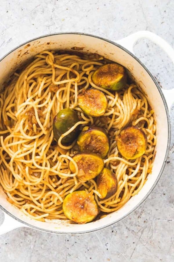 Saffron Sauce Pasta With Figs - Recipes From A Pantry
