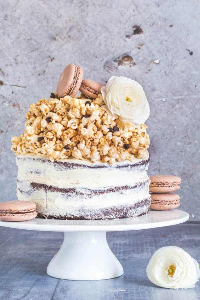 Chocolate Sponge Cake With Chocolate Caramel Popcorn - Recipes From A ...