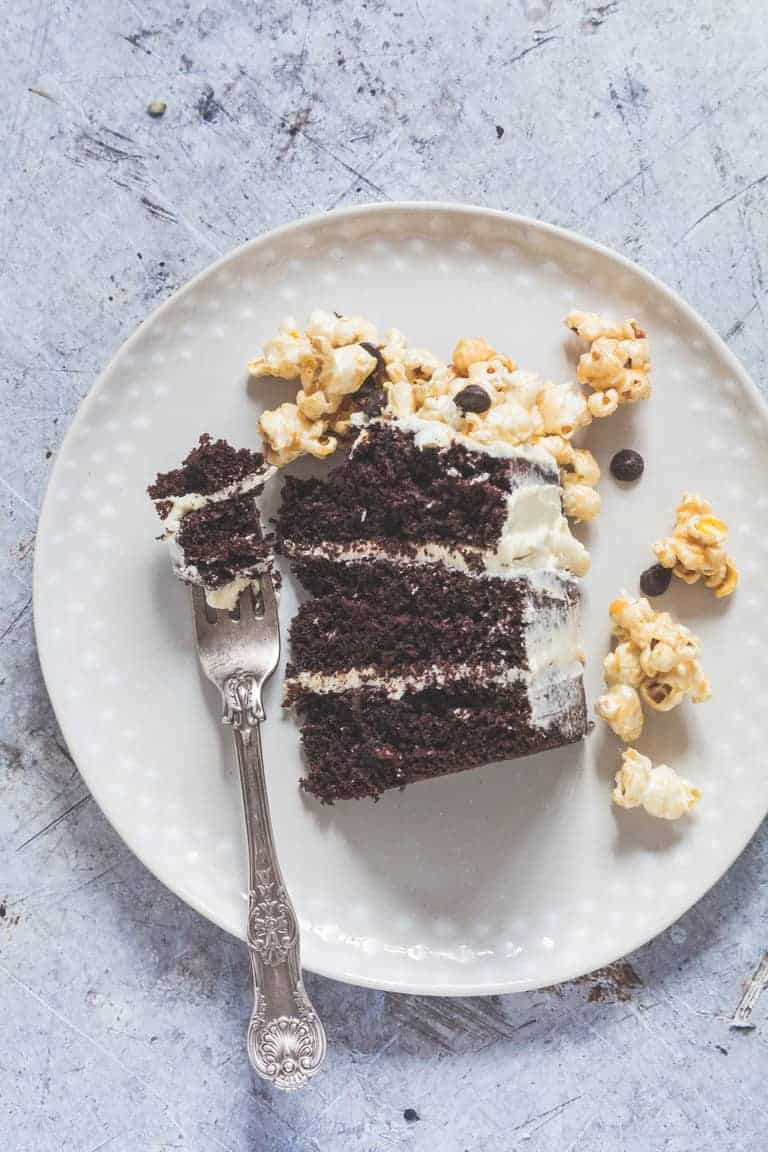 Chocolate Sponge Cake With Chocolate Caramel Popcorn - Recipes From A ...