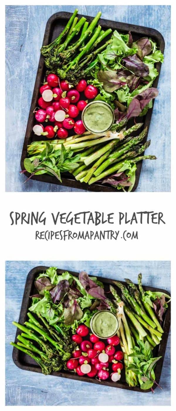 Spring Vegetable Platter And Avocado Green Goddess Dip (Gluten-free ...