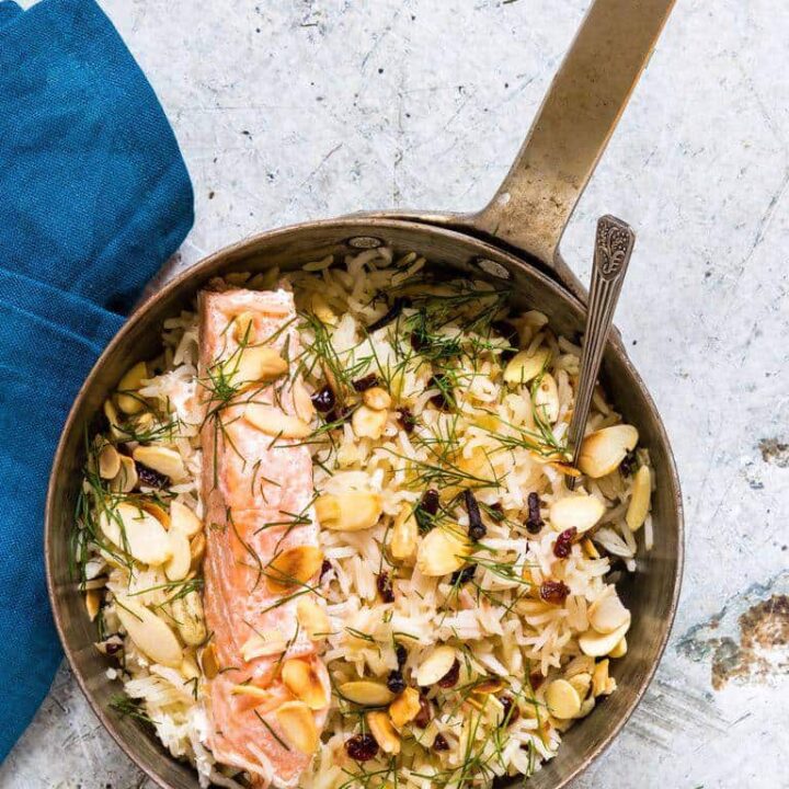 One Pan Salmon And Rice {Gluten-free} - Recipes From A Pantry