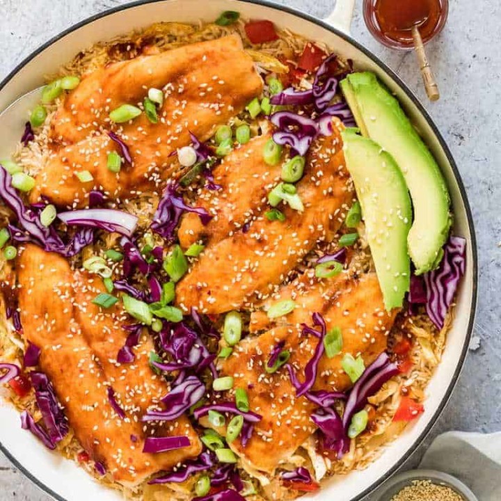 One Pot Asian Rice and Fish - Recipes From A Pantry