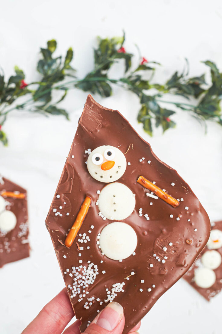 Melted Snowman Chocolate Bark - Recipes From A Pantry
