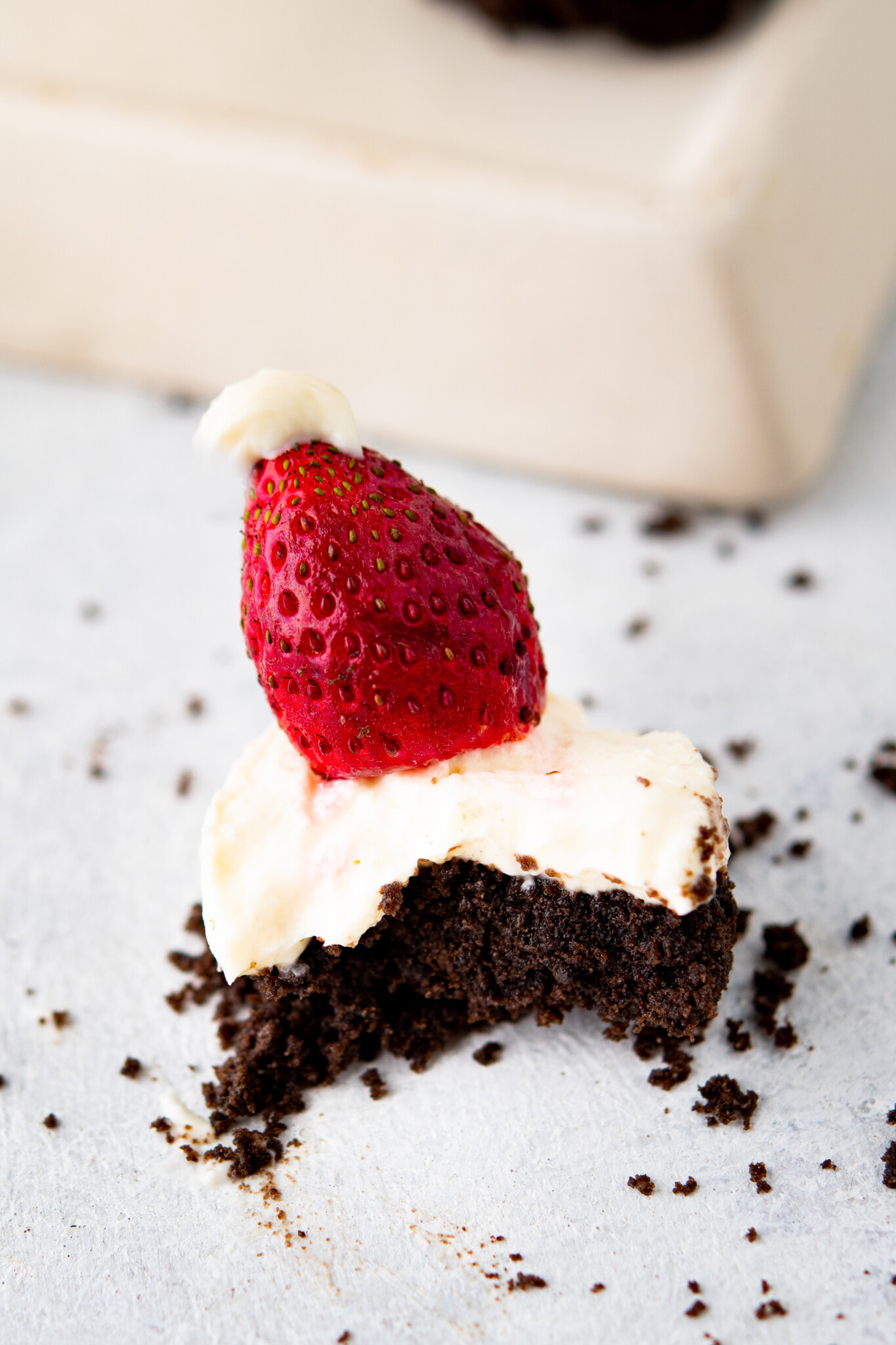 Santa Hat Cheesecake Bites (No Bake) - Recipes From A Pantry